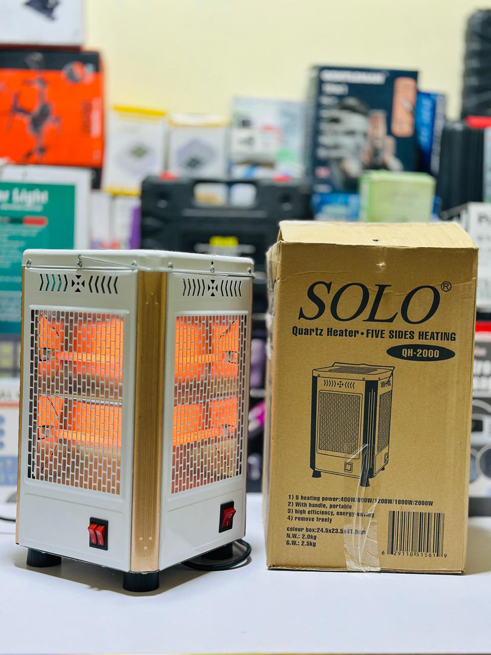 Standing solo Heater with Wheel, 5-Sided Heating, Multifunctional Outd ...